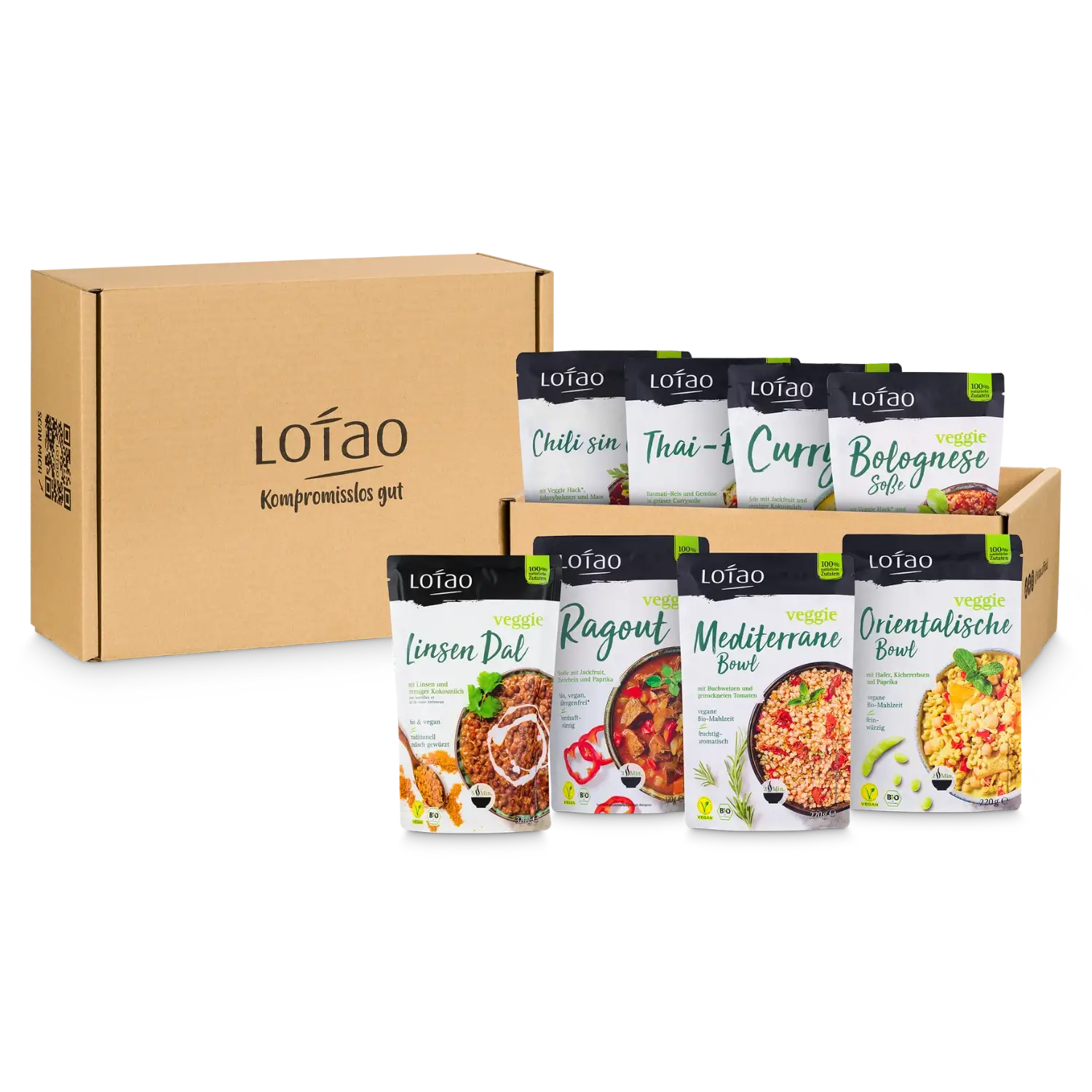 Lotao enjoyment box with 8 vegan organic dishes | 5 bowls + 3 sauces ...